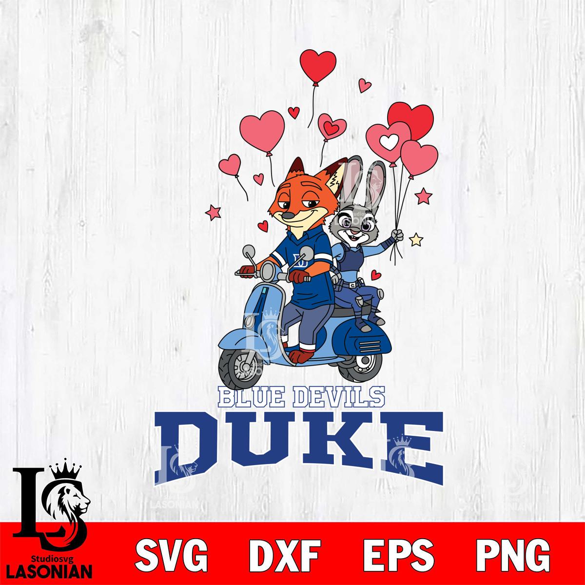 Duke Blue Devils Nick and Judy Valentine File Cut, NCAA SVG DXF EPS PNG ...