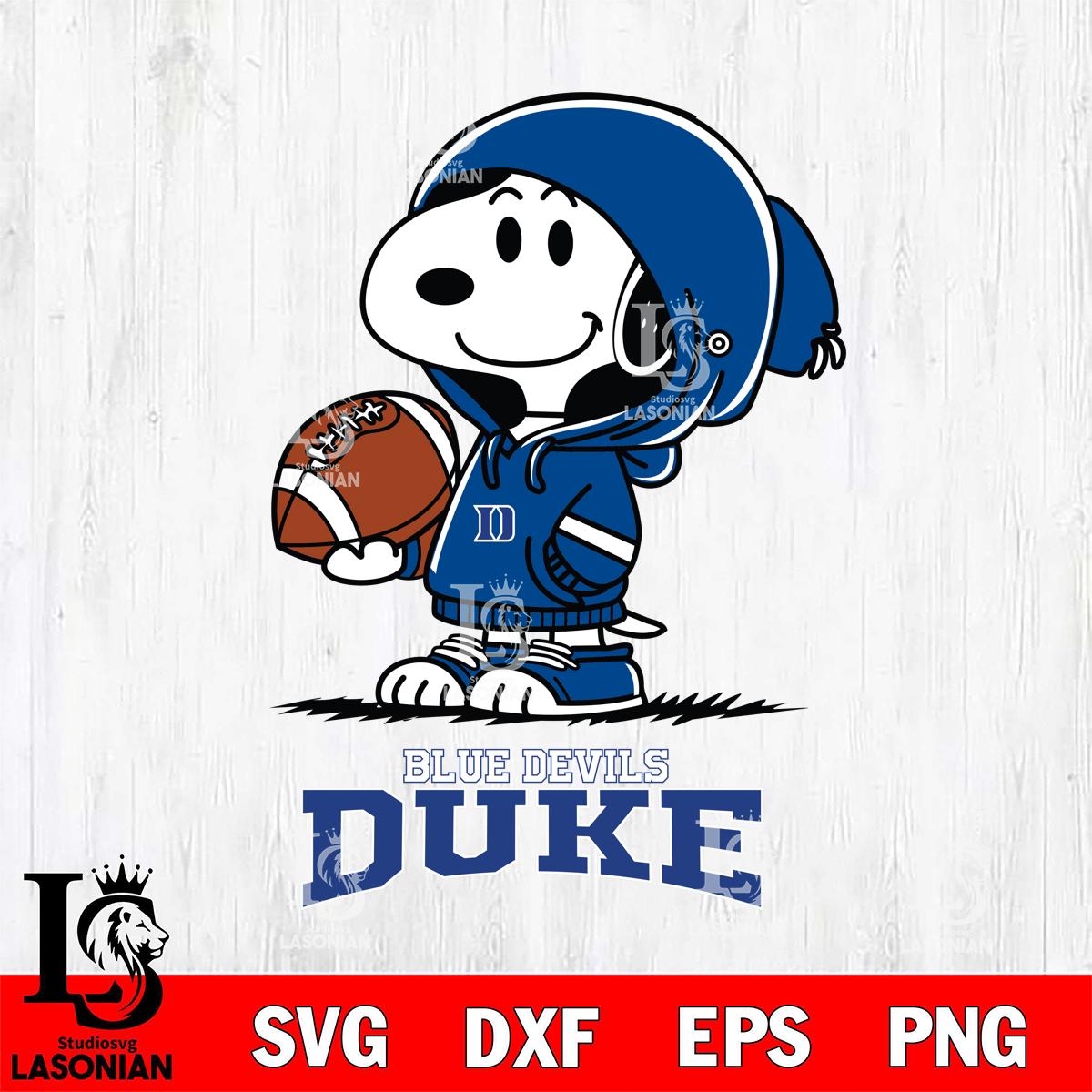 Duke Blue Devils Snoopy Football – lasoniansvg