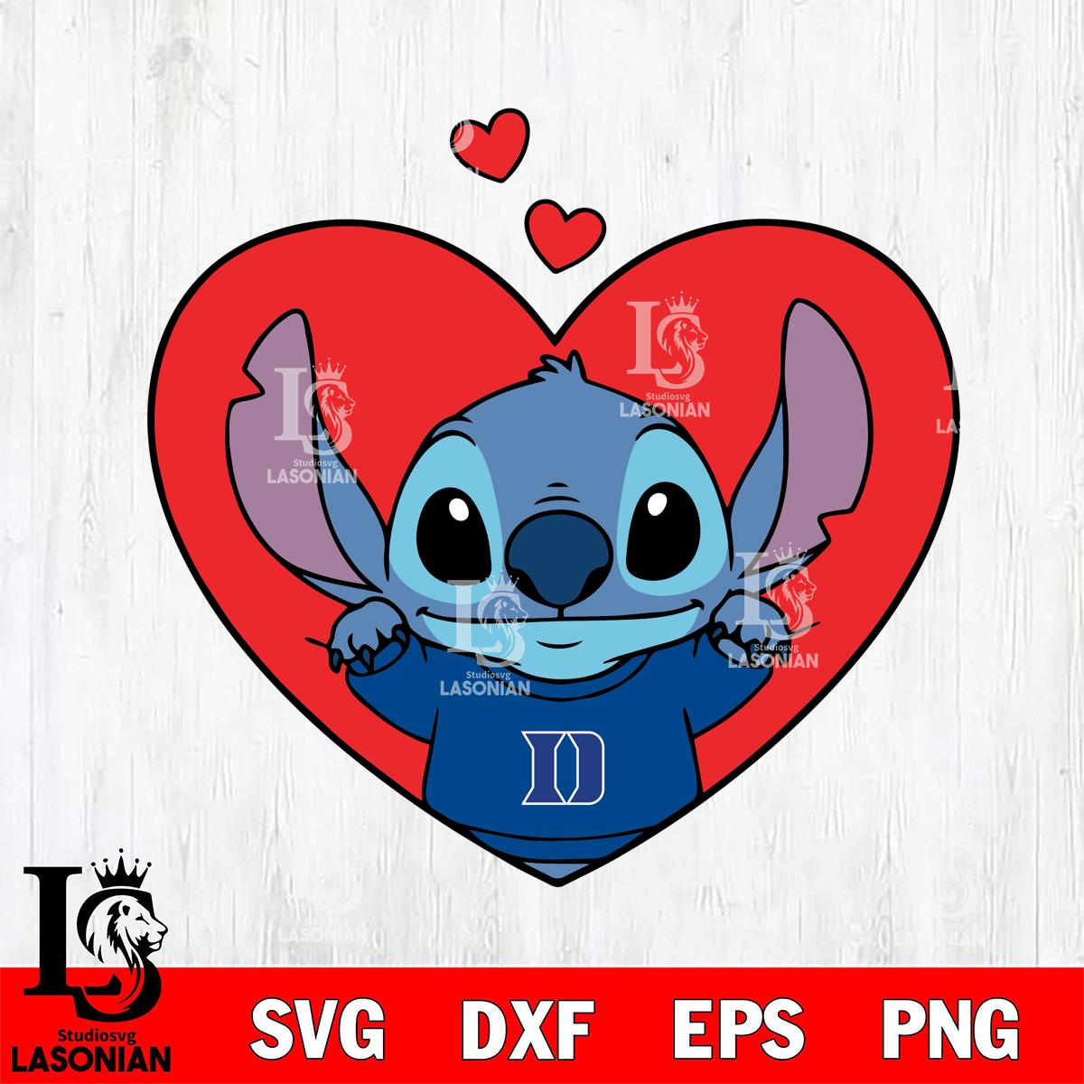 Duke Blue Devils Stitch in Heart Digital Download, NCAA SVG DXF EPS PNG ...