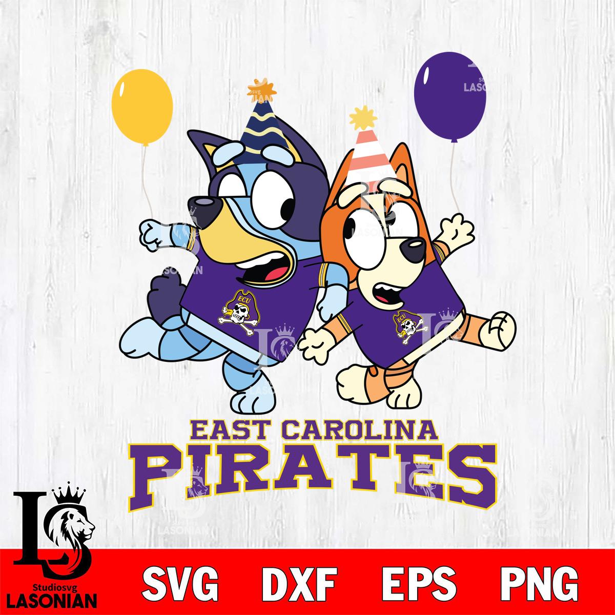 East Carolina Pirates Bluey & Bingo 2 – lasoniansvg