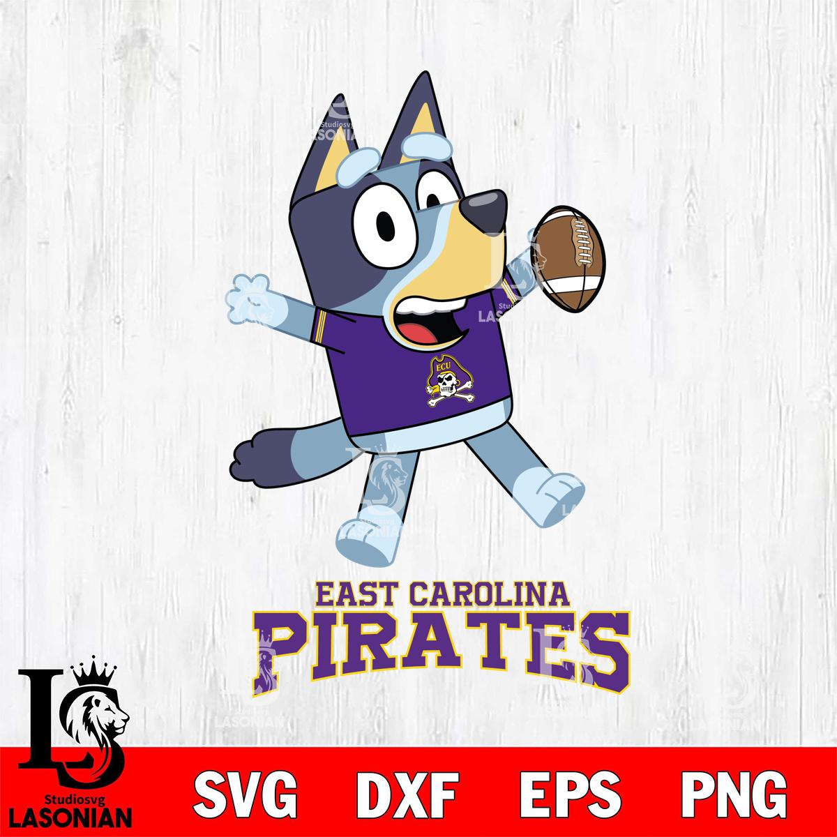 East Carolina Pirates Bluey Sport Football – lasoniansvg