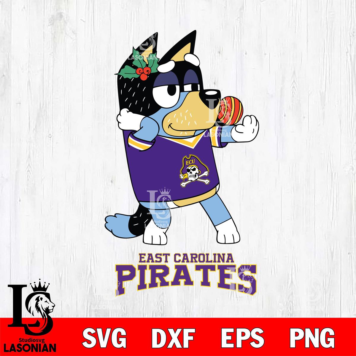 East Carolina Pirates Christmas Bluey Bandit Heeler – lasoniansvg
