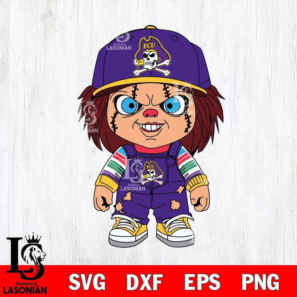 East Carolina Pirates Chucky Football Horror Halloween – lasoniansvg