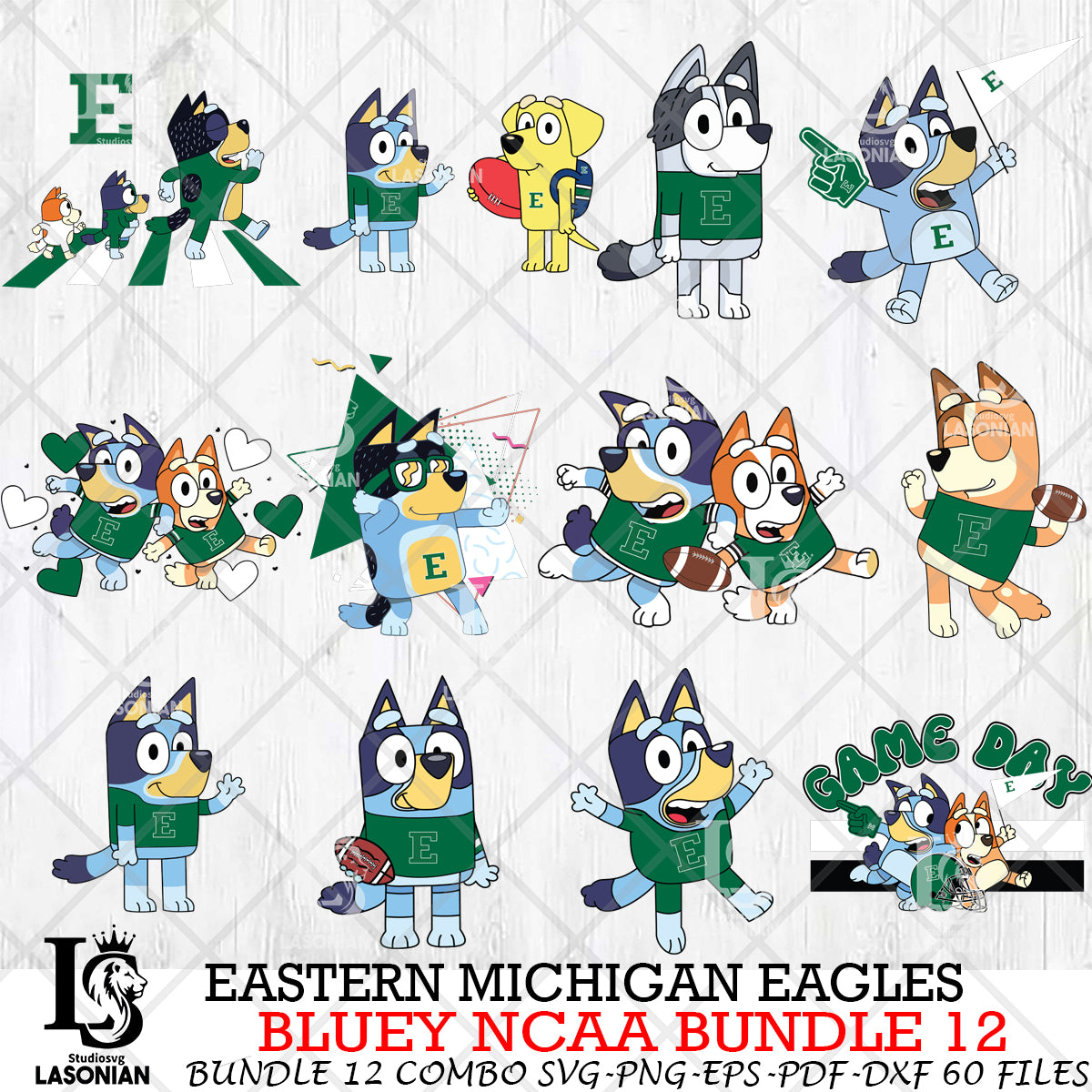 Eastern Michigan Eagles Bluey NCAA Bundle 12 – lasoniansvg