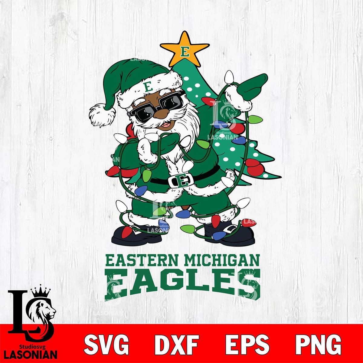 Eastern Michigan Eagles Santa Claus Ugly Christmas – lasoniansvg