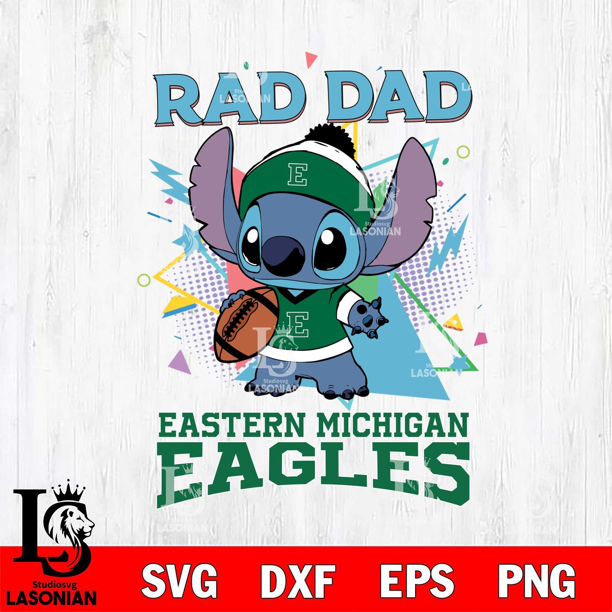 Eastern Michigan Eagles Stitch Rad Dad – lasoniansvg