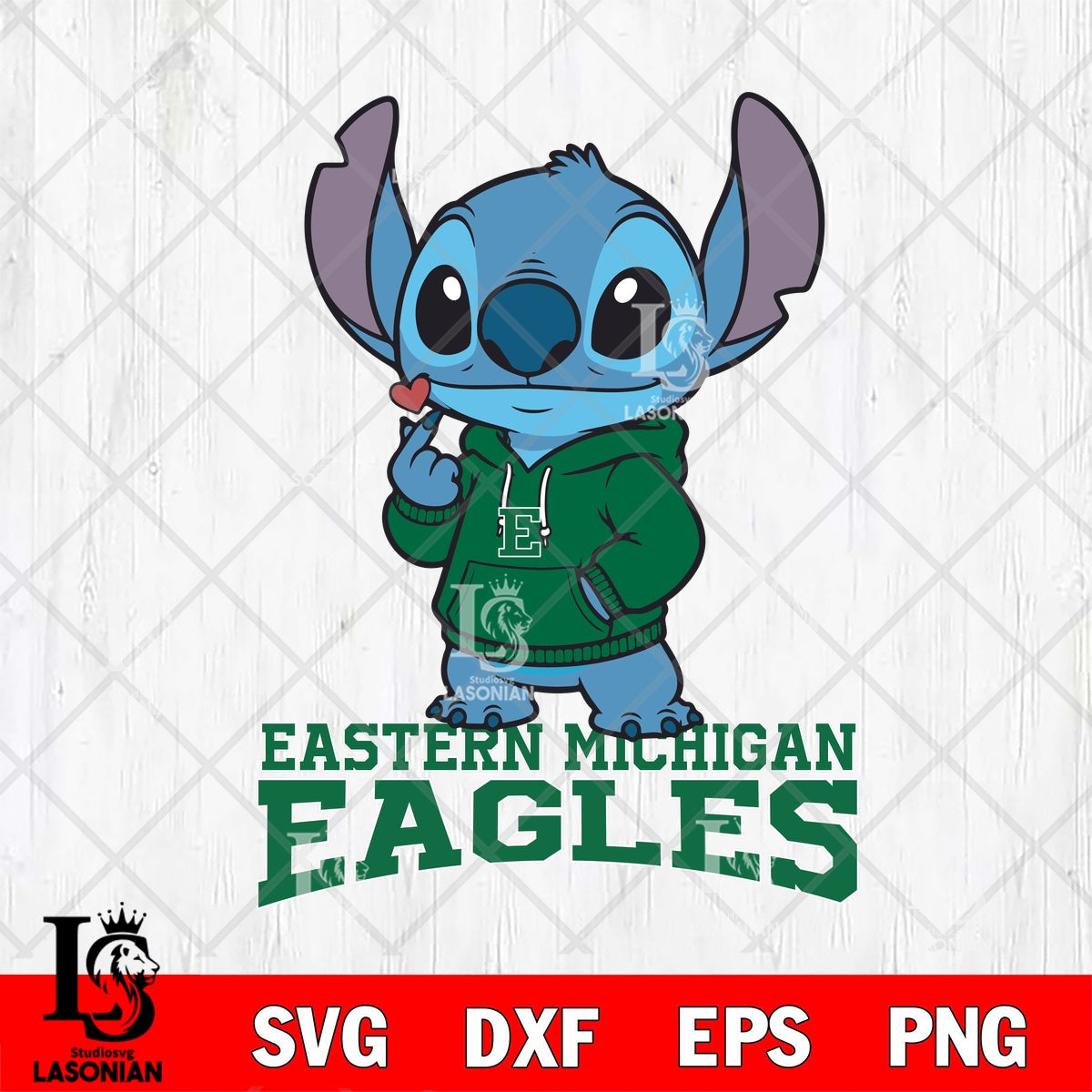 Eastern Michigan Eagles Stitch finger heart File cut , Football Criucut ...