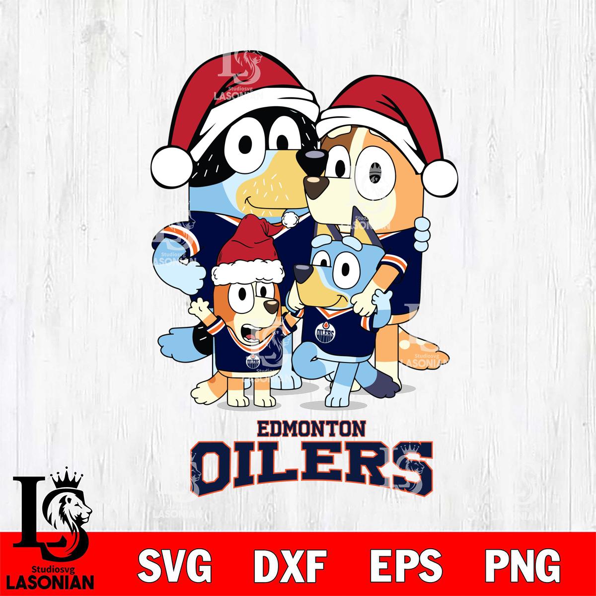 Edmonton Oilers Christmas Bluey Family Sport – lasoniansvg