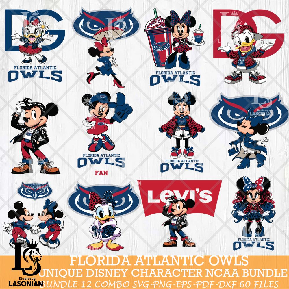 Florida Atlantic Owls Disney character NCAA Bundle 12 – lasoniansvg