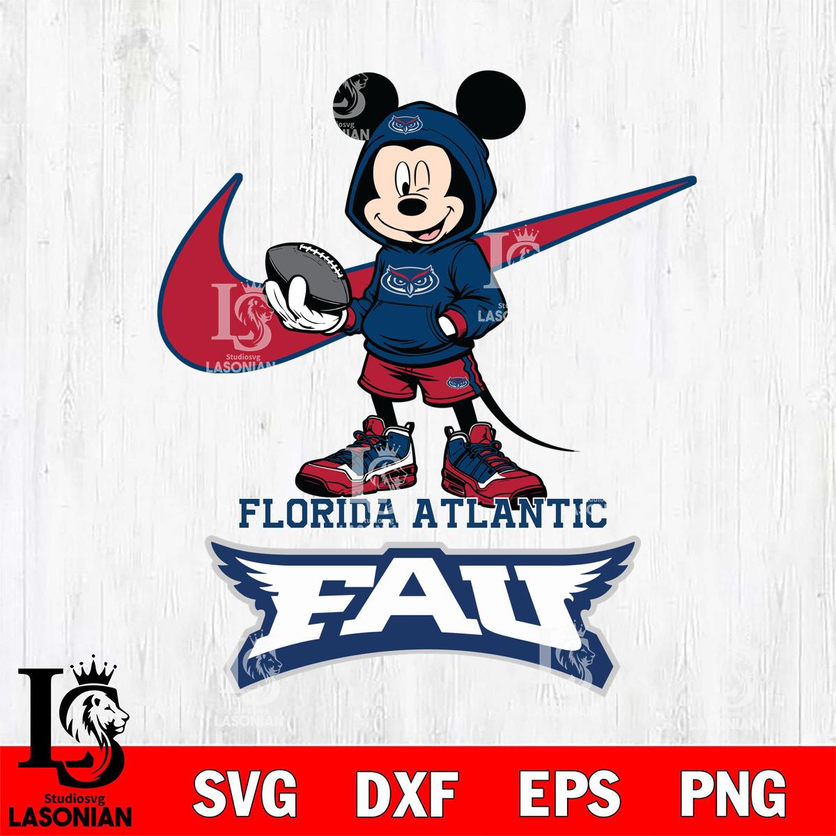 Florida Atlantic Owls Mikey Mouse Disney NIKE – lasoniansvg