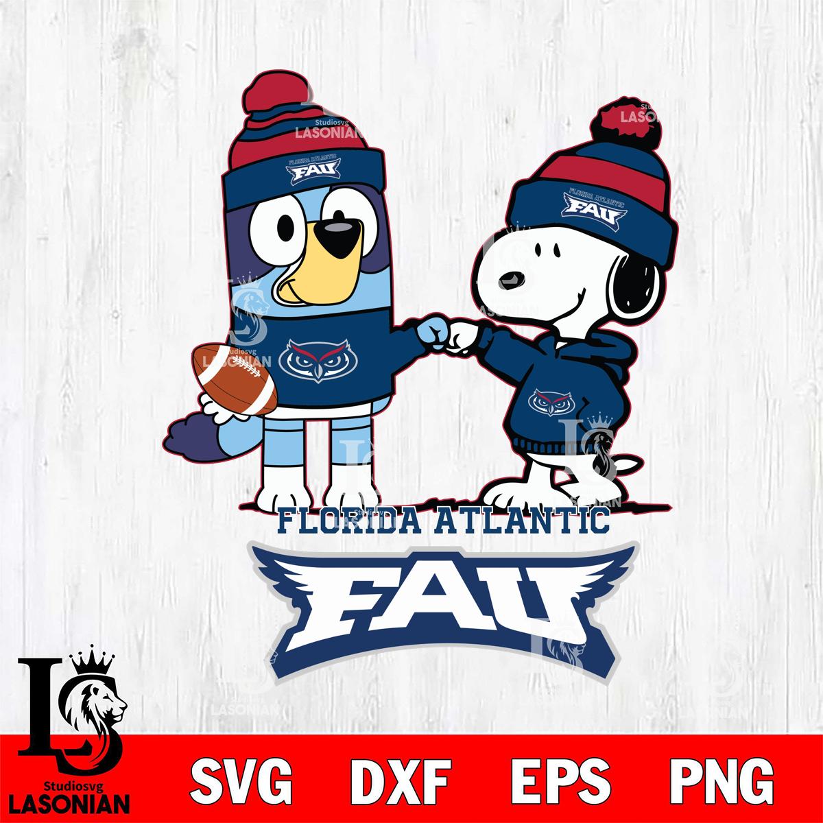 Florida Atlantic Owls Snoopy & Bluey Football – lasoniansvg