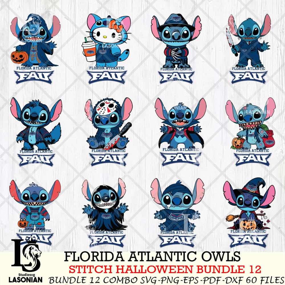 Florida Atlantic Owls Stitch Horror Bundle 12 SVG – lasoniansvg