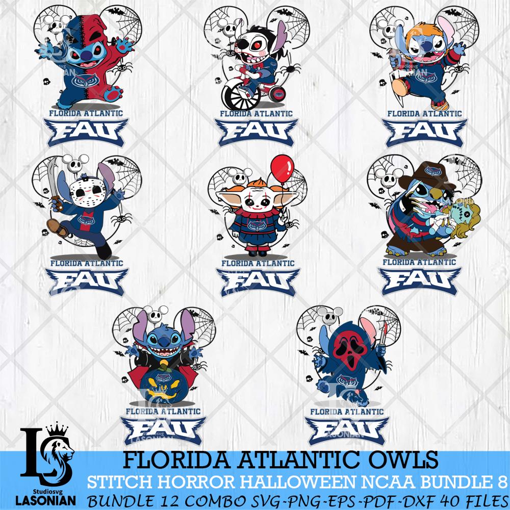 Florida Atlantic Owls Stitch Horror Halloween Bundle NCAA – lasoniansvg
