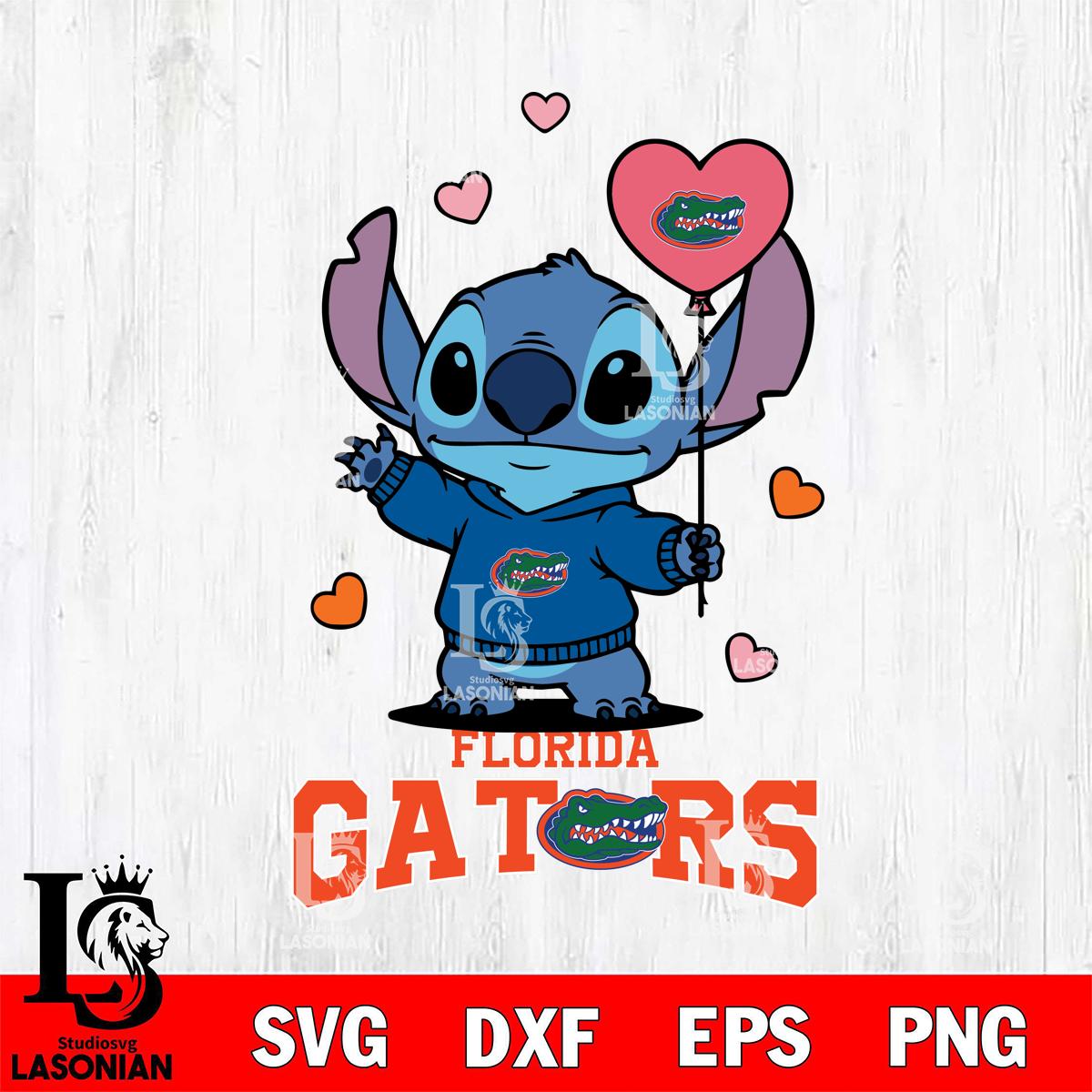 Florida Gators Stitch Balloons Heart Digital Download, NCAA SVG DXF EPS ...