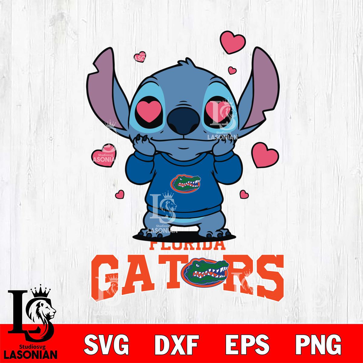 Florida Gators Stitch Valentine Heart Digital Download, NCAA SVG DXF ...