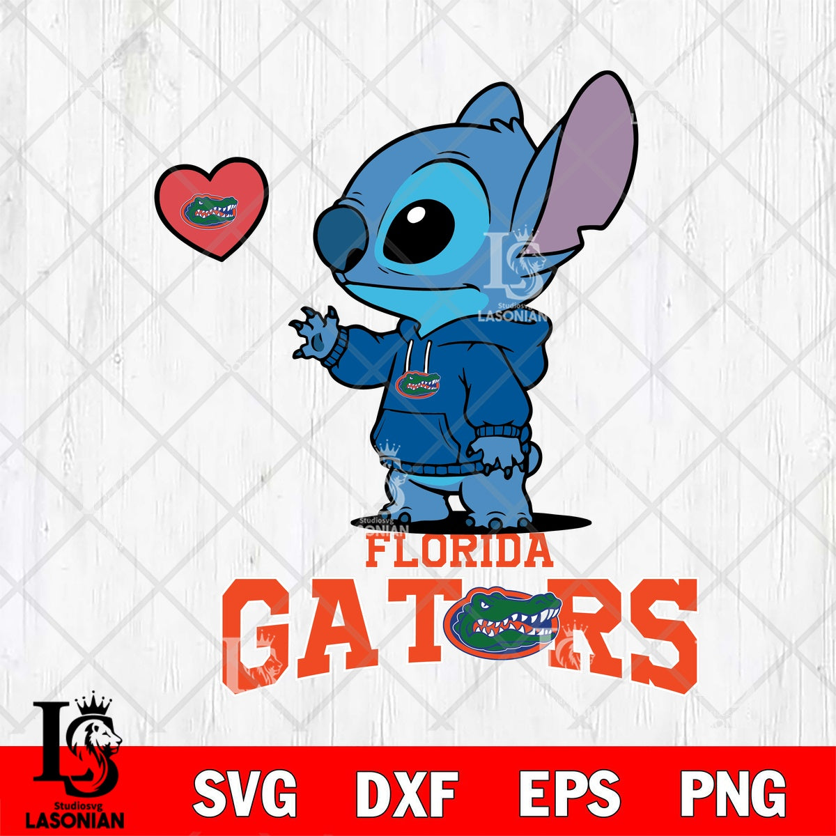 Florida Gators Stitch valentine heart File cut , Football Criucut ...