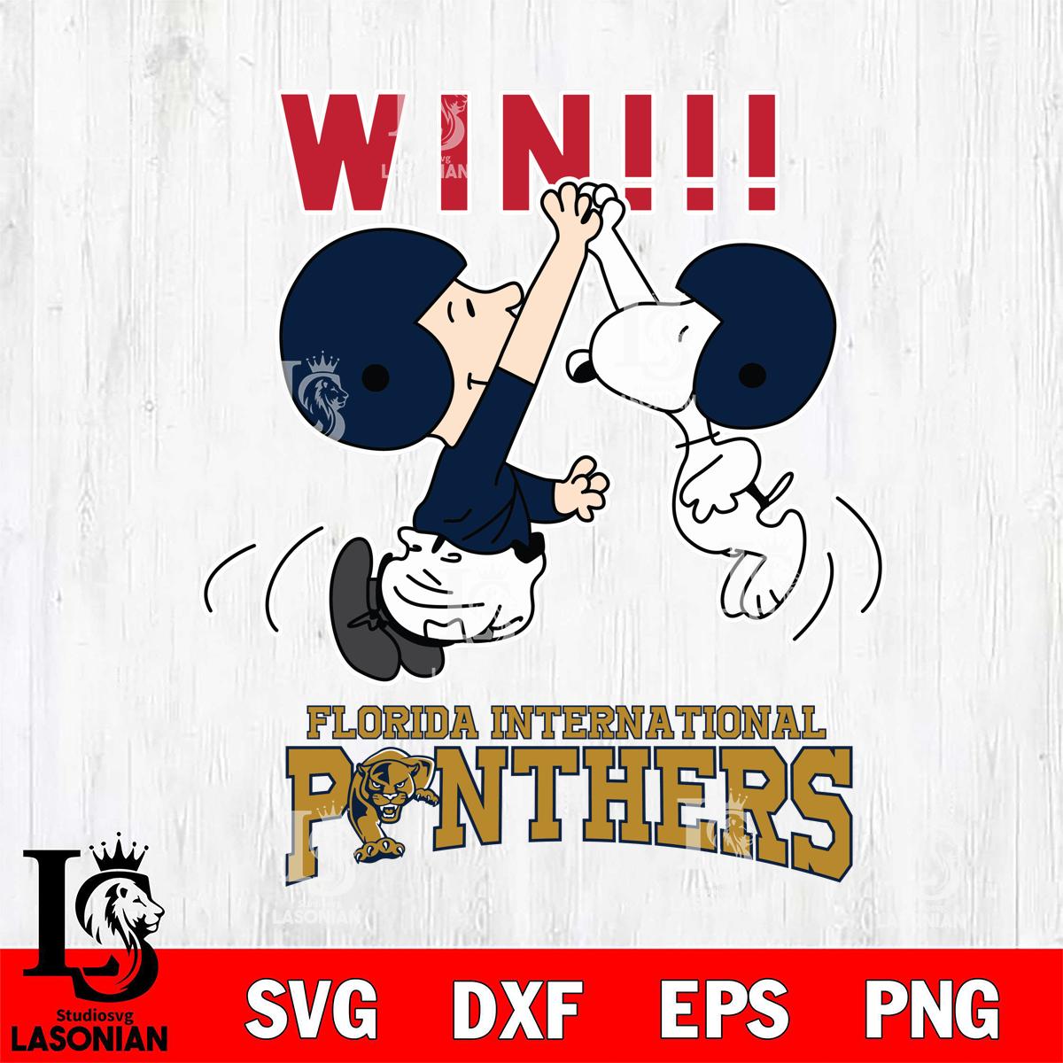 Florida International Panthers Charlie Brown and Snoopy Win – lasoniansvg