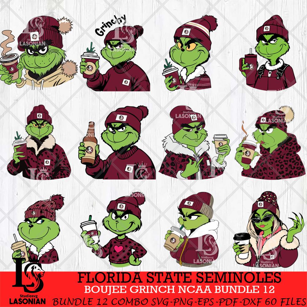 Florida State Seminoles Boujee Grinch NCAA Bundle 12 SVG – lasoniansvg