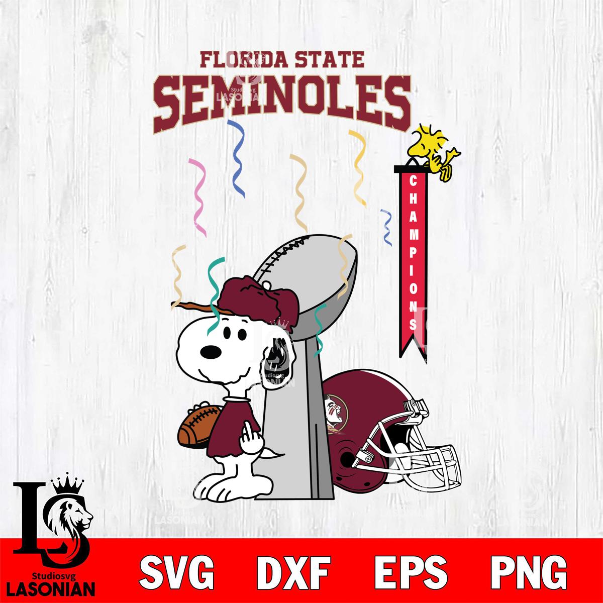 Florida State Seminoles Charlie Brown and Snoopy Super Bowl – lasoniansvg