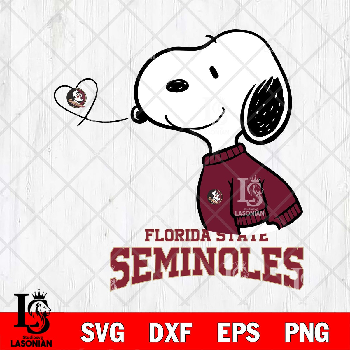 Florida State Seminoles Cute Valentine Snoopy File cut , Criucut ...