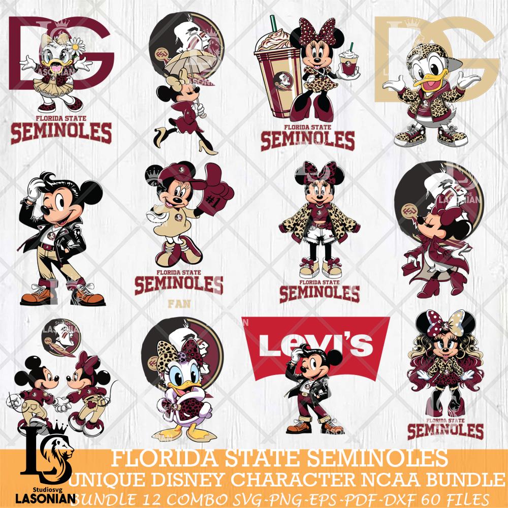 Florida State Seminoles Disney character NCAA Bundle 12 – lasoniansvg