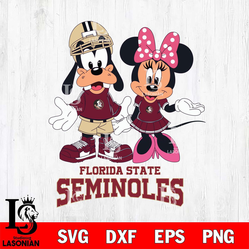 Florida State Seminoles Goofy and Minnie mouse Football – lasoniansvg