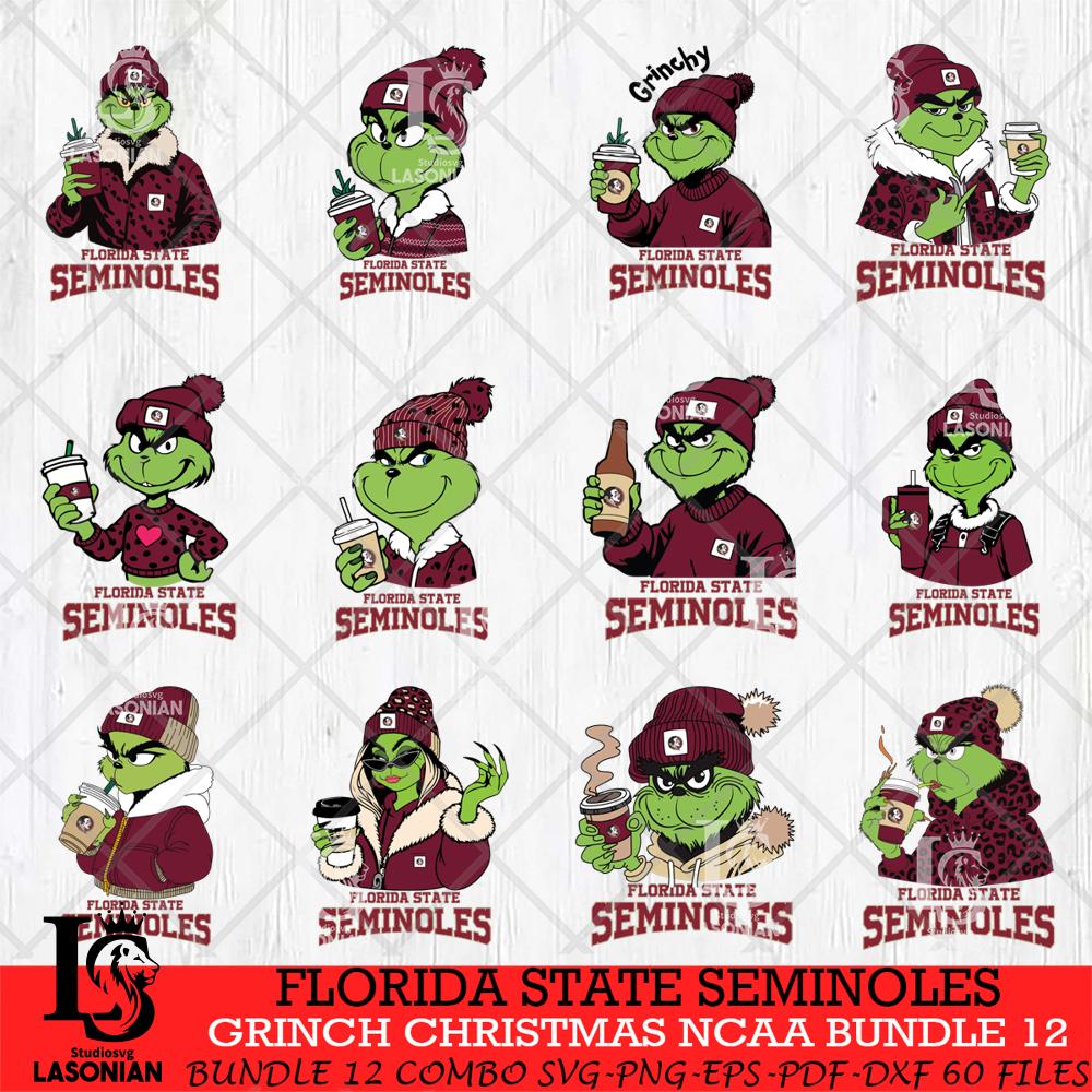 Florida State Seminoles Grinch Christmas NCAA Bundle 12 – lasoniansvg