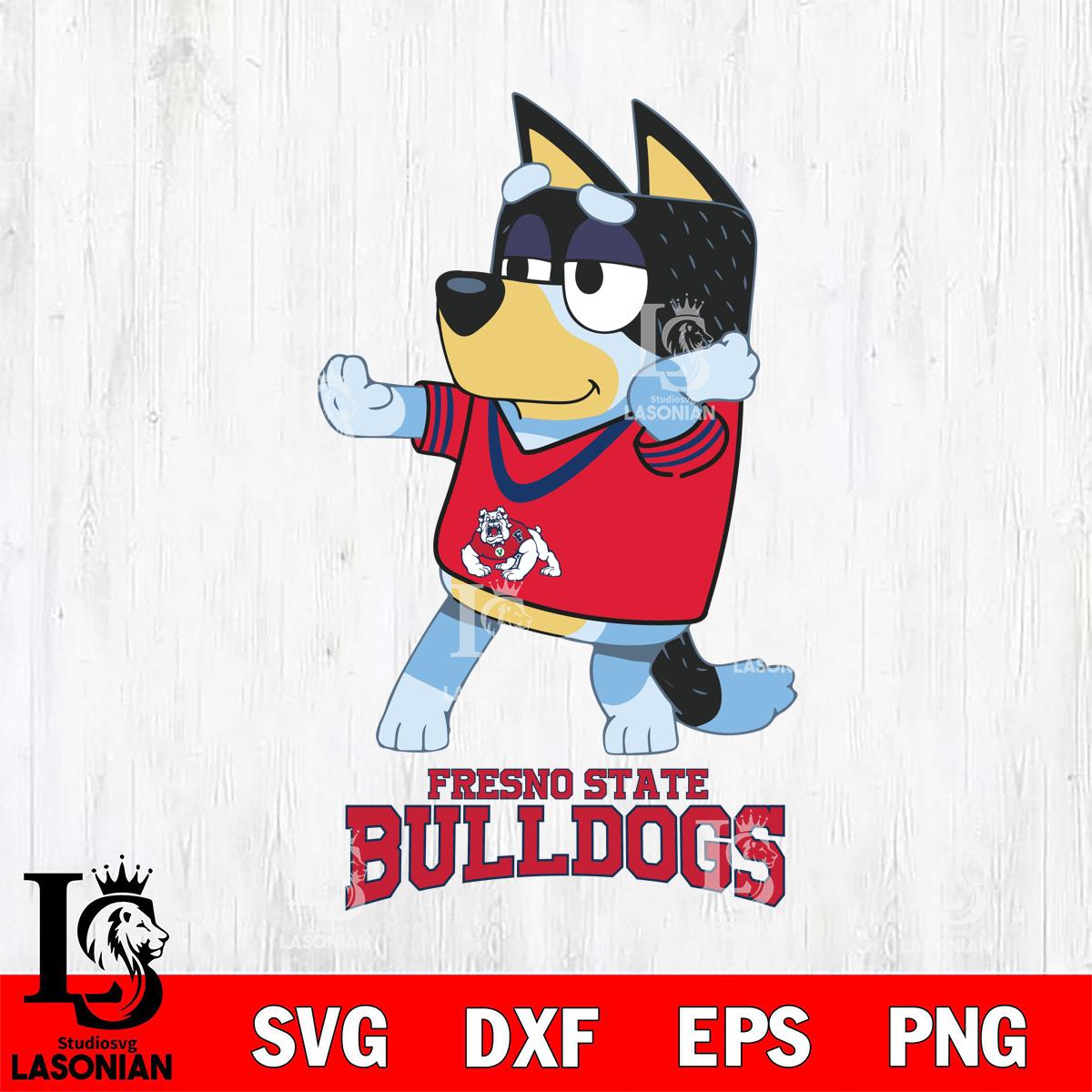 Fresno State Bulldogs Bluey Dad Dance – lasoniansvg