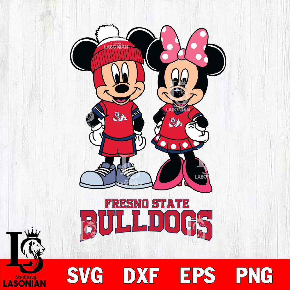 Fresno State Bulldogs Mickey Minnie Mouse Pink – lasoniansvg