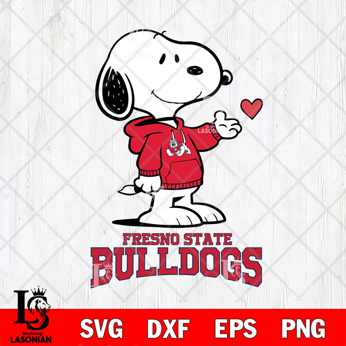 Fresno State Bulldogs Snoopy cute valentine File cut , Criucut ...
