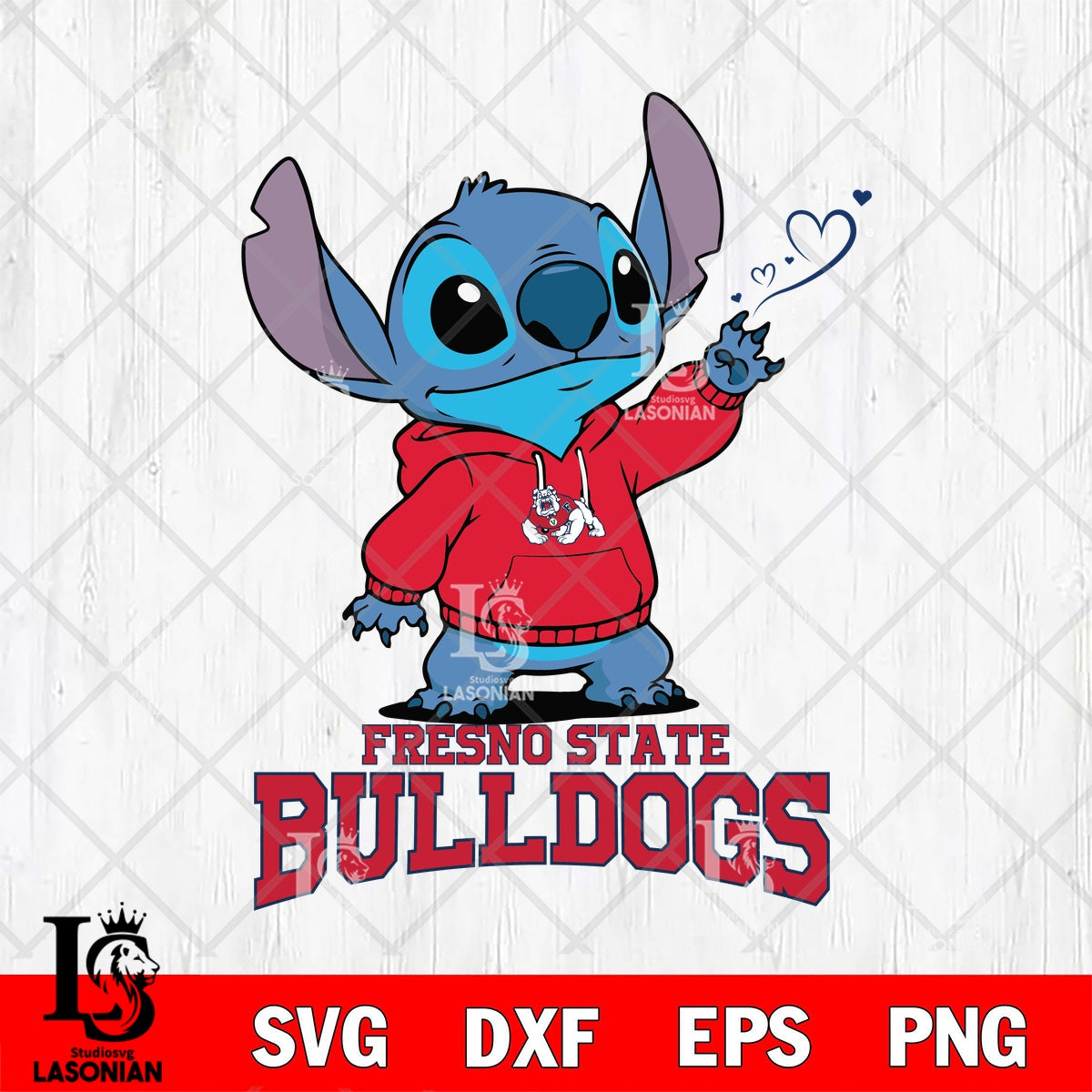 Fresno State Bulldogs Stitch Magic Heart File cut , Football Criucut ...