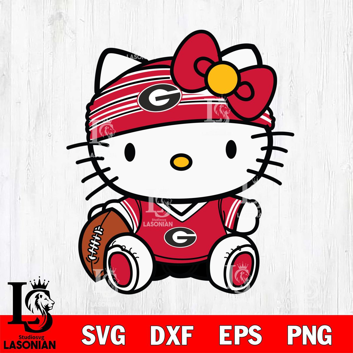 Georgia Bulldogs Cute Hello Kitty Football 12 – lasoniansvg