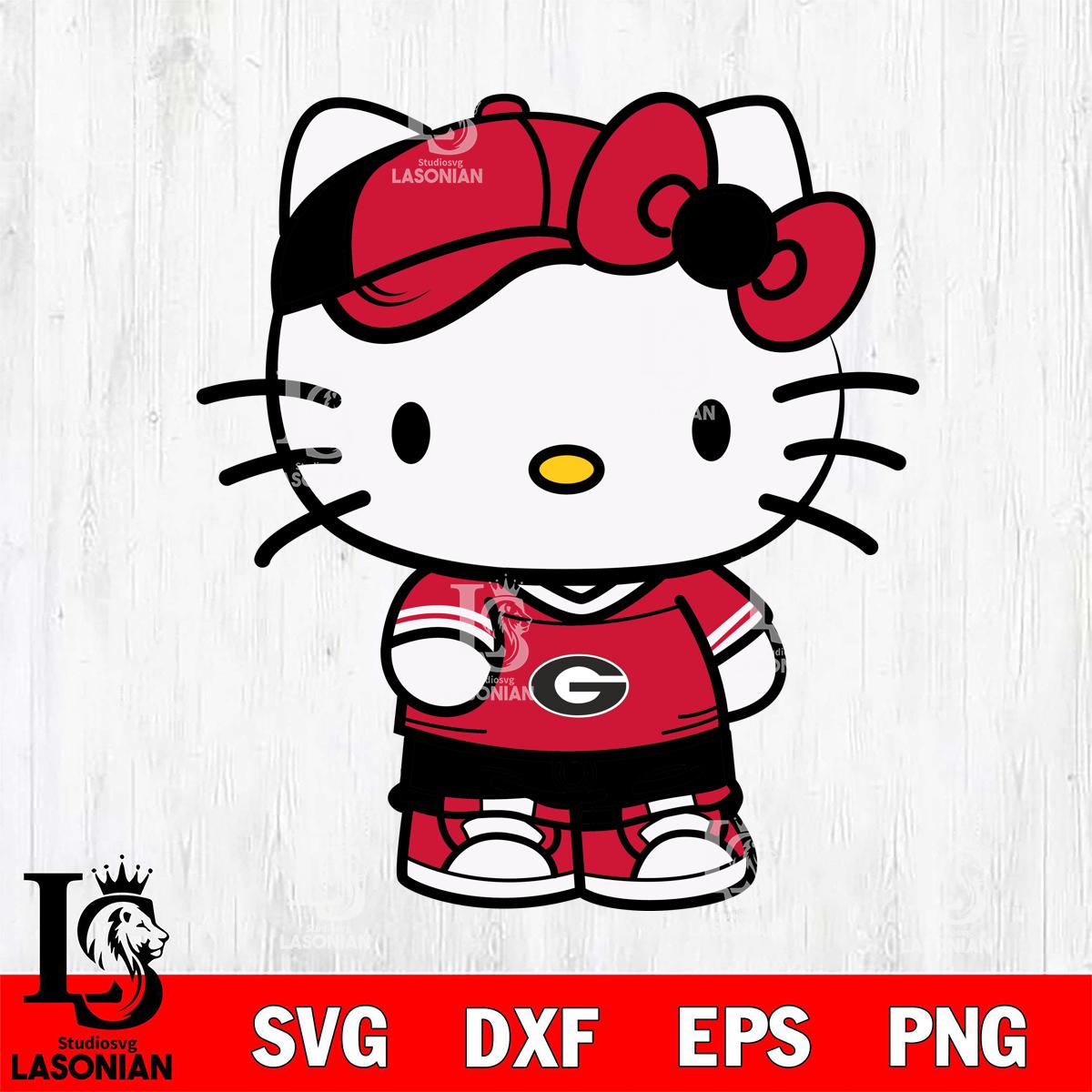 Georgia Bulldogs Cute Hello Kitty Football 2 – lasoniansvg