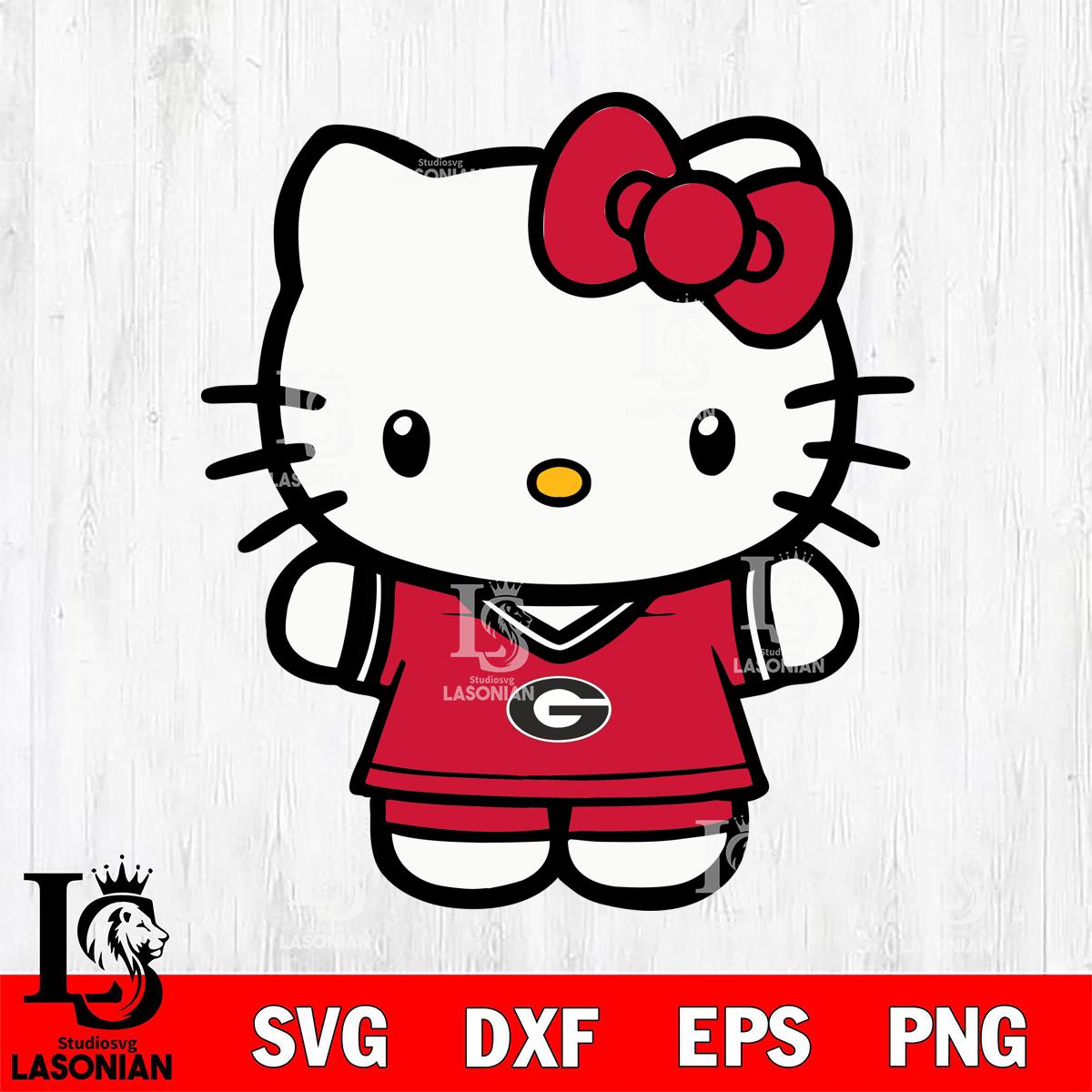 Georgia Bulldogs Cute Hello Kitty Football 6 – lasoniansvg