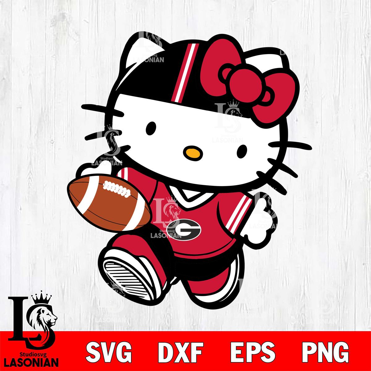 Georgia Bulldogs Cute Hello Kitty Football 9 – lasoniansvg