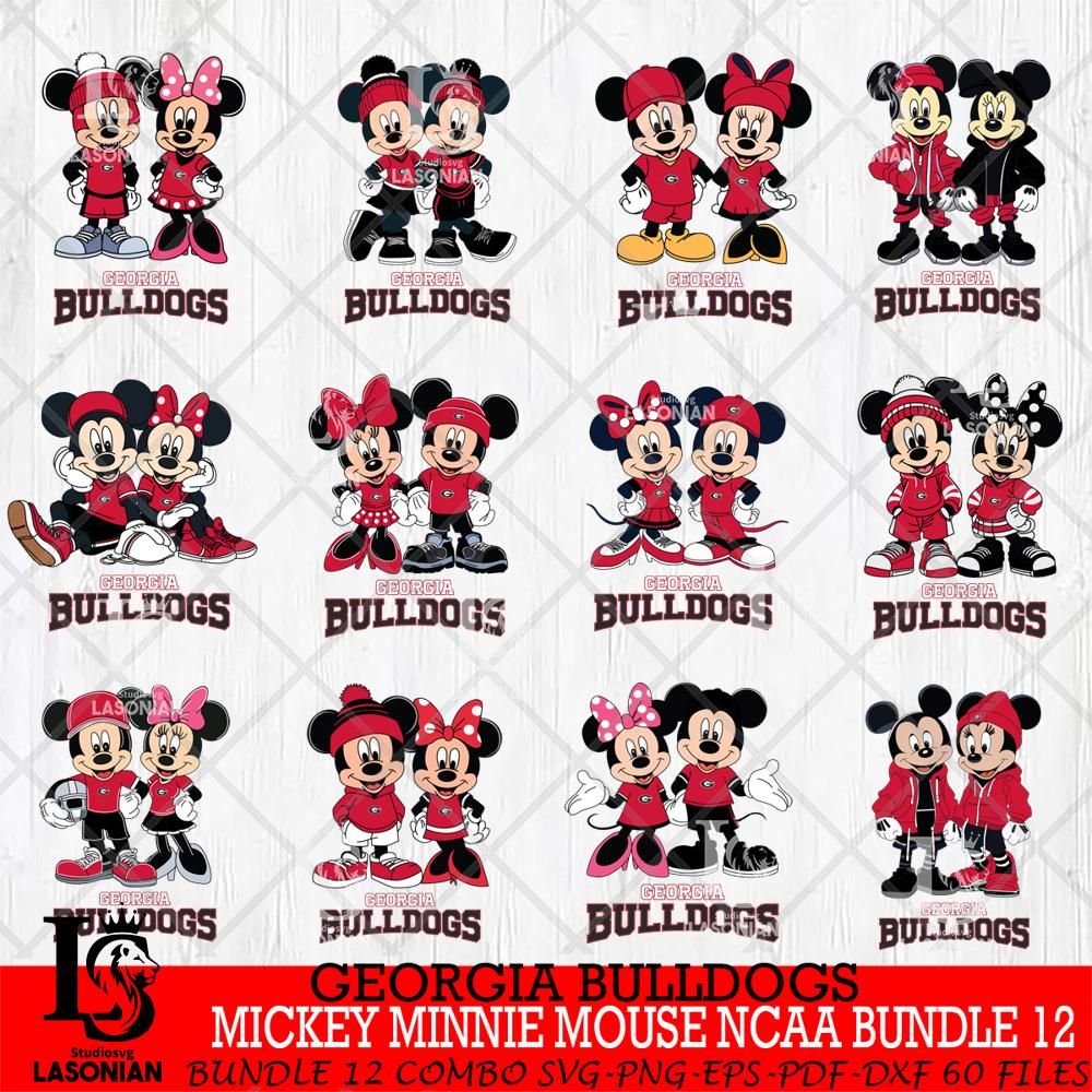 Georgia Bulldogs Mickey Minnie Mouse NCAA Bundle 12 – lasoniansvg