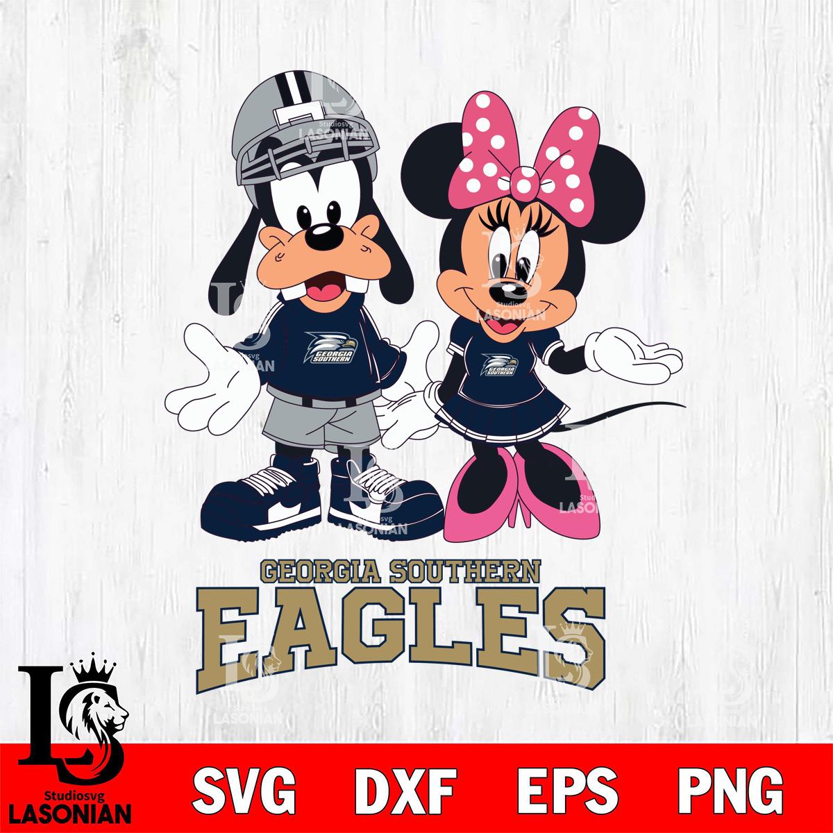 Georgia Southern Eagles Goofy and Minnie mouse Football – lasoniansvg