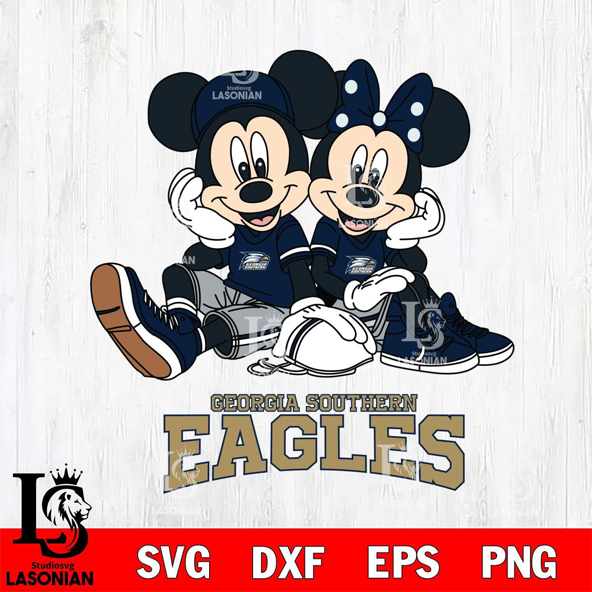 Georgia Southern Eagles Mickey Minnie Mouse Football Sit – lasoniansvg