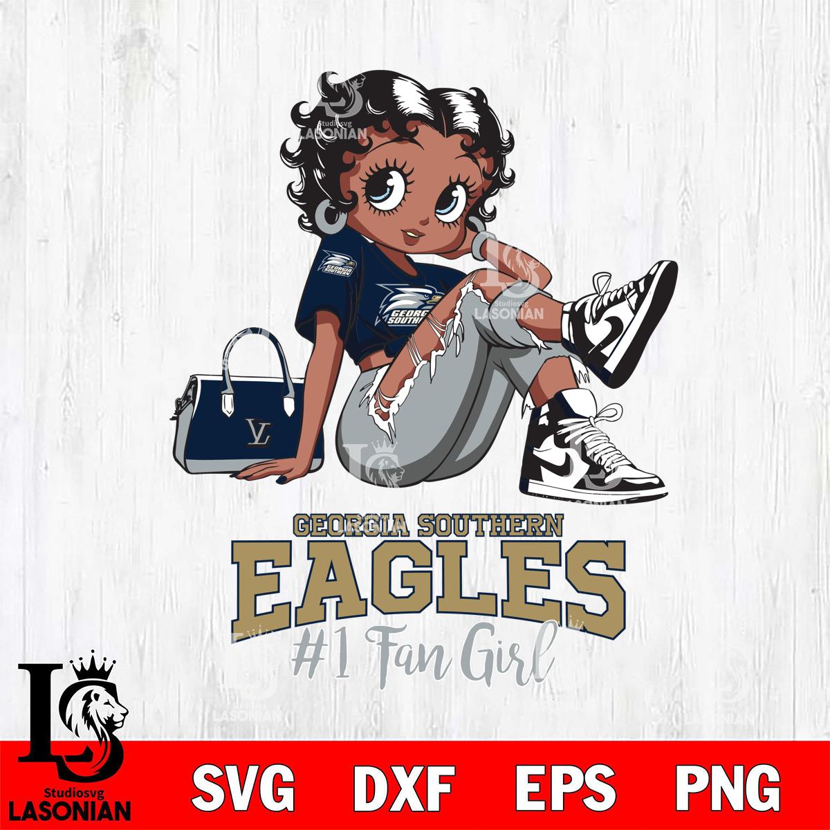Georgia Southern Eagles #1 Black Fan Girl Betty Boop – lasoniansvg