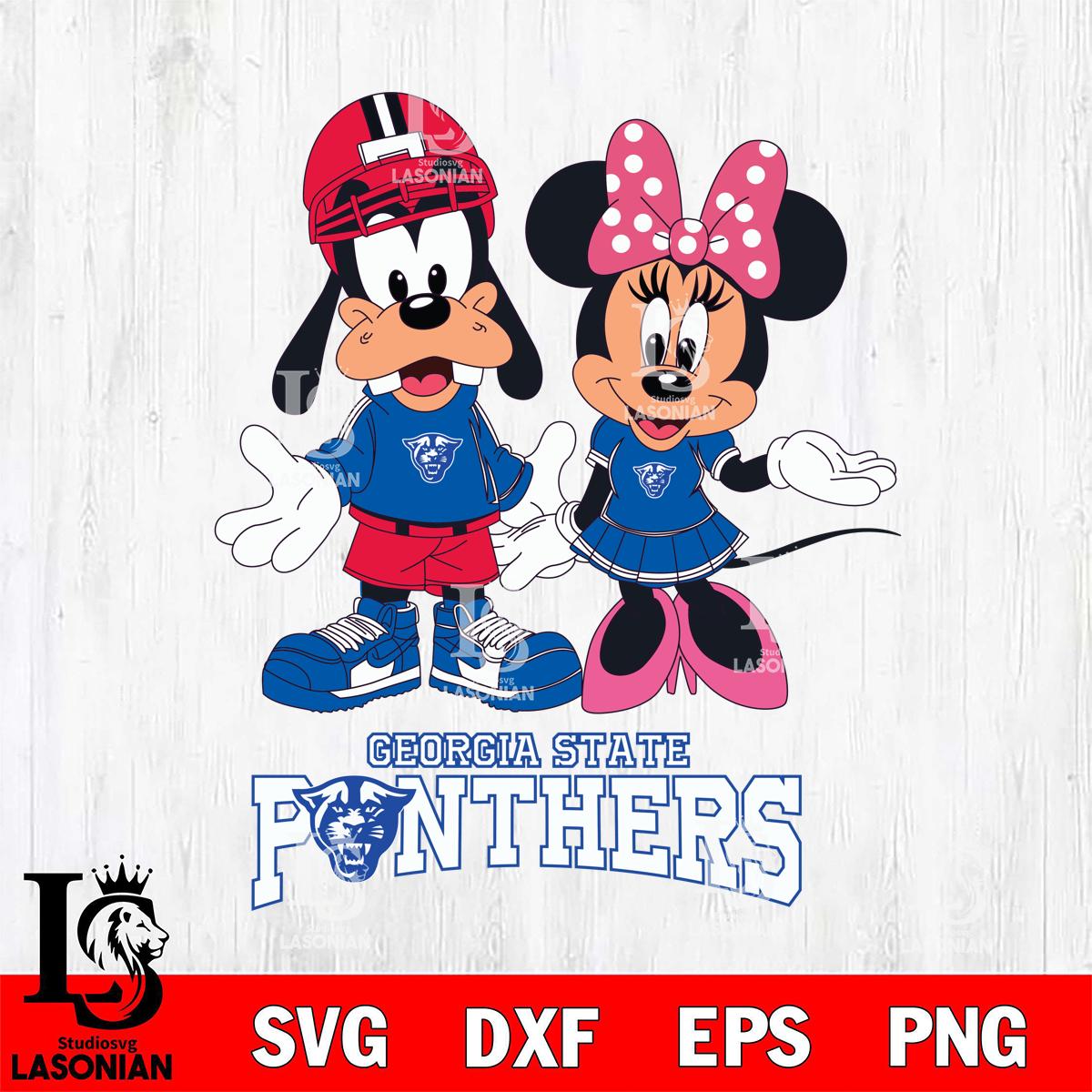 Georgia State Panthers Goofy and Minnie mouse Football – lasoniansvg