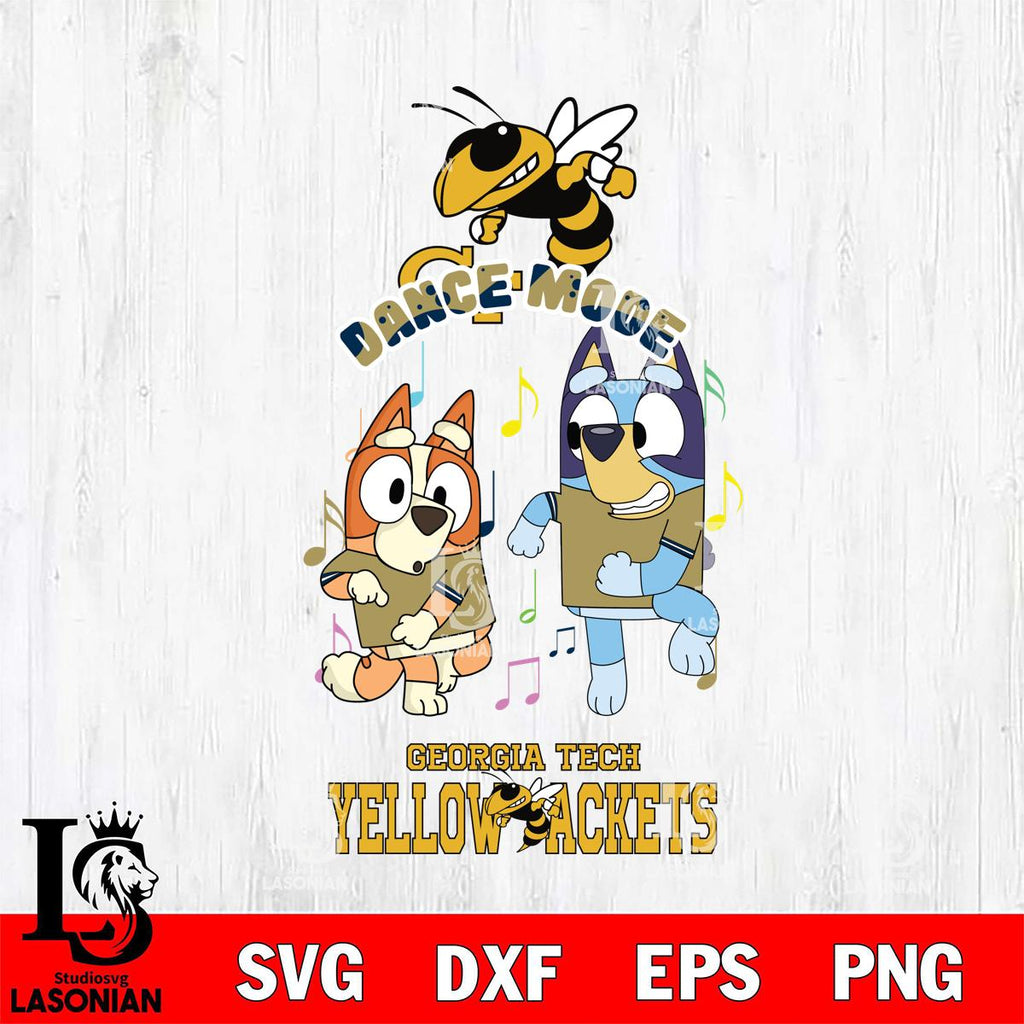 Georgia Tech Yellow Jackets Bluey Bingo Dance Mode – lasoniansvg