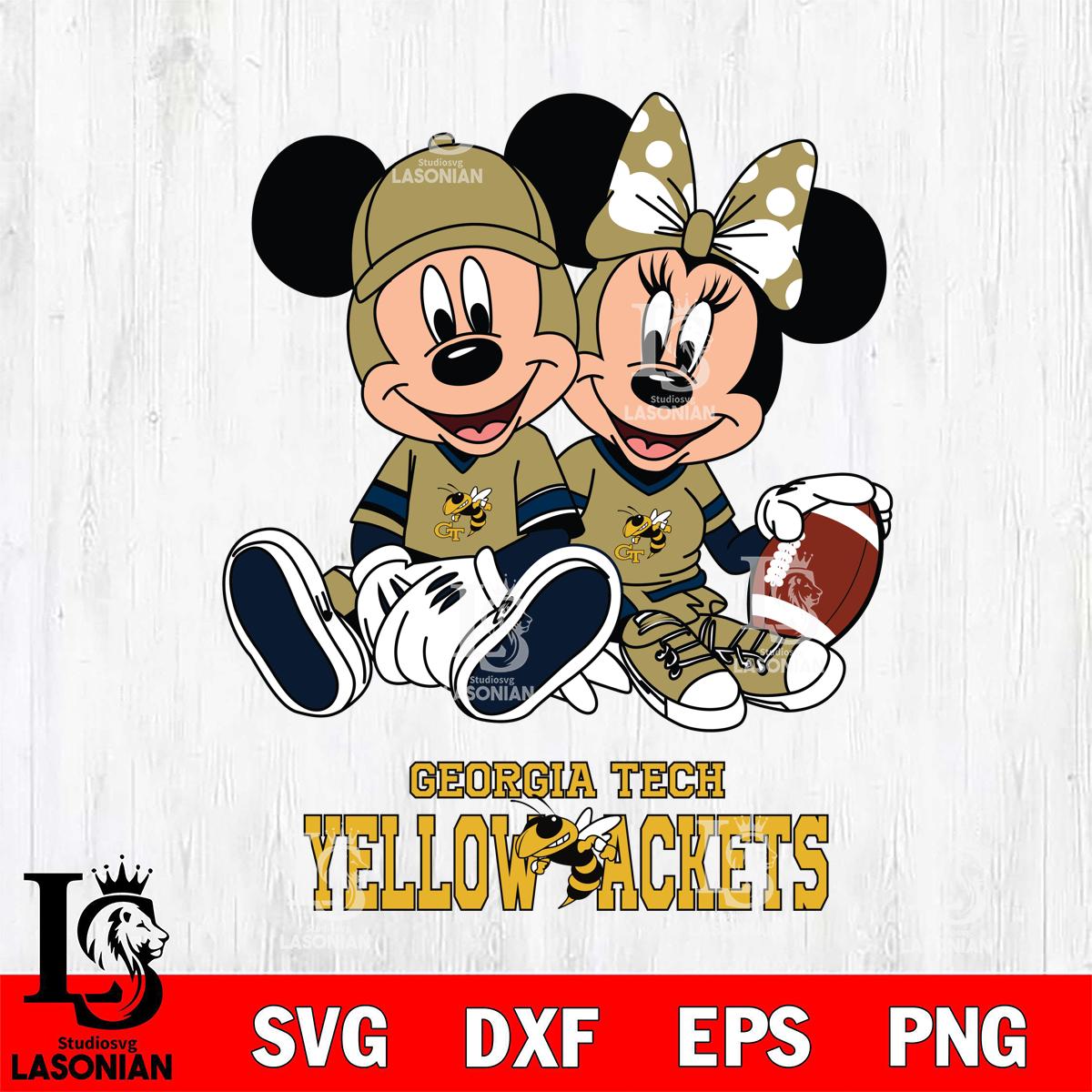 Georgia Tech Yellow Jackets Disney Mickey And Minnie Football – lasoniansvg