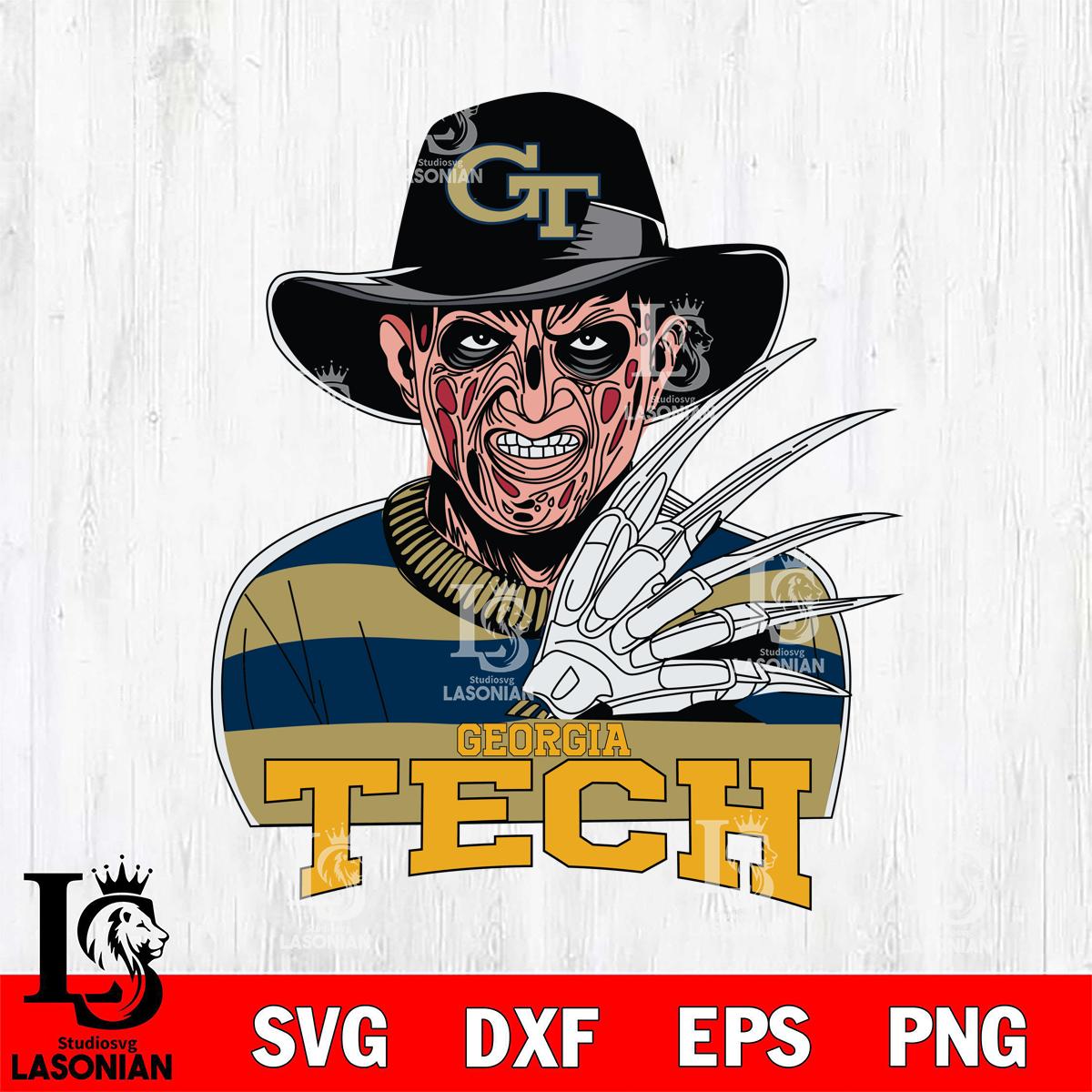 Georgia Tech Yellow Jackets Freddy Krueger Horror Halloween – lasoniansvg