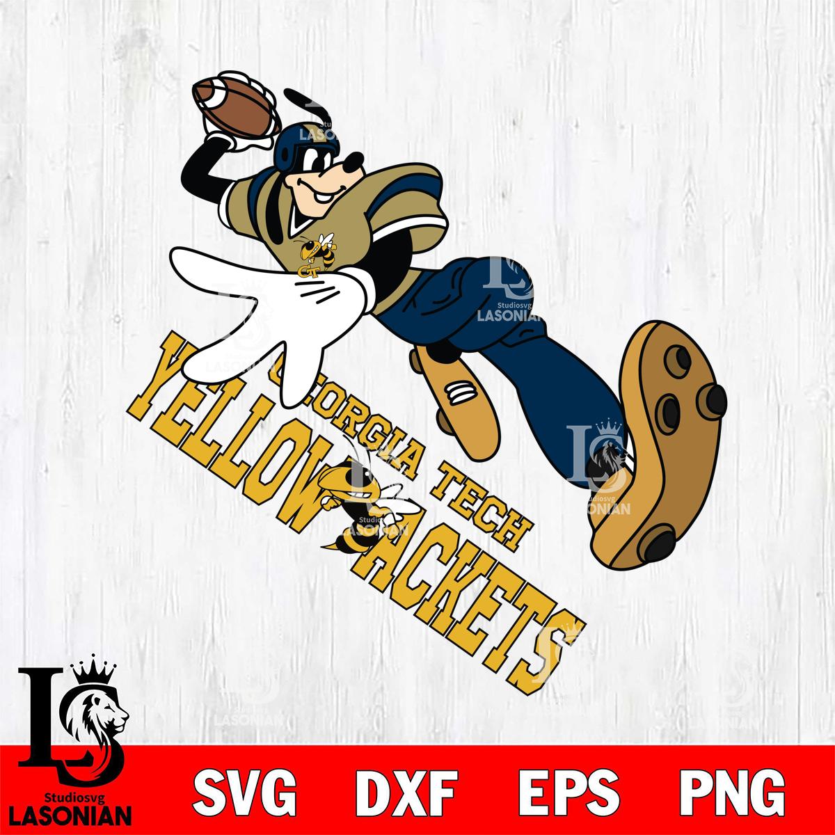 Georgia Tech Yellow Jackets Goofy rugby player – lasoniansvg