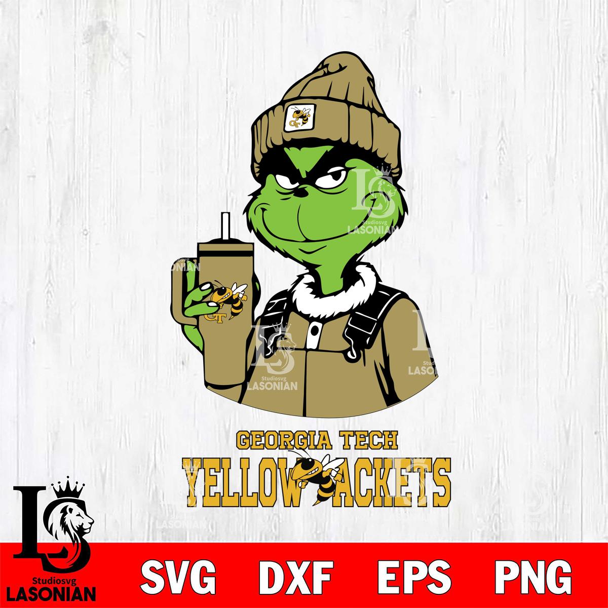 Georgia Tech Yellow Jackets Grinch Football Christmas – lasoniansvg