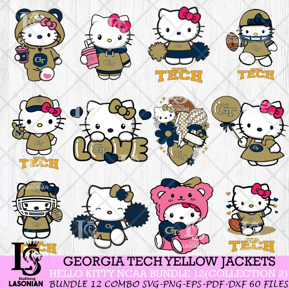 Georgia Tech Yellow Jackets Hello Kitty Bundle 12 SVG – lasoniansvg