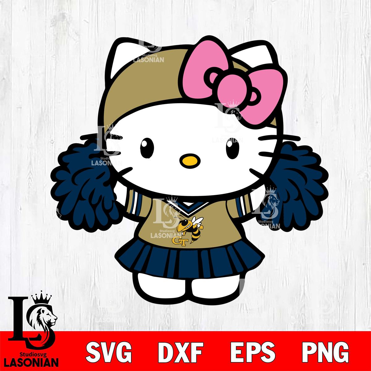 Georgia Tech Yellow Jackets Hello Kitty Cheerleader 5 – lasoniansvg