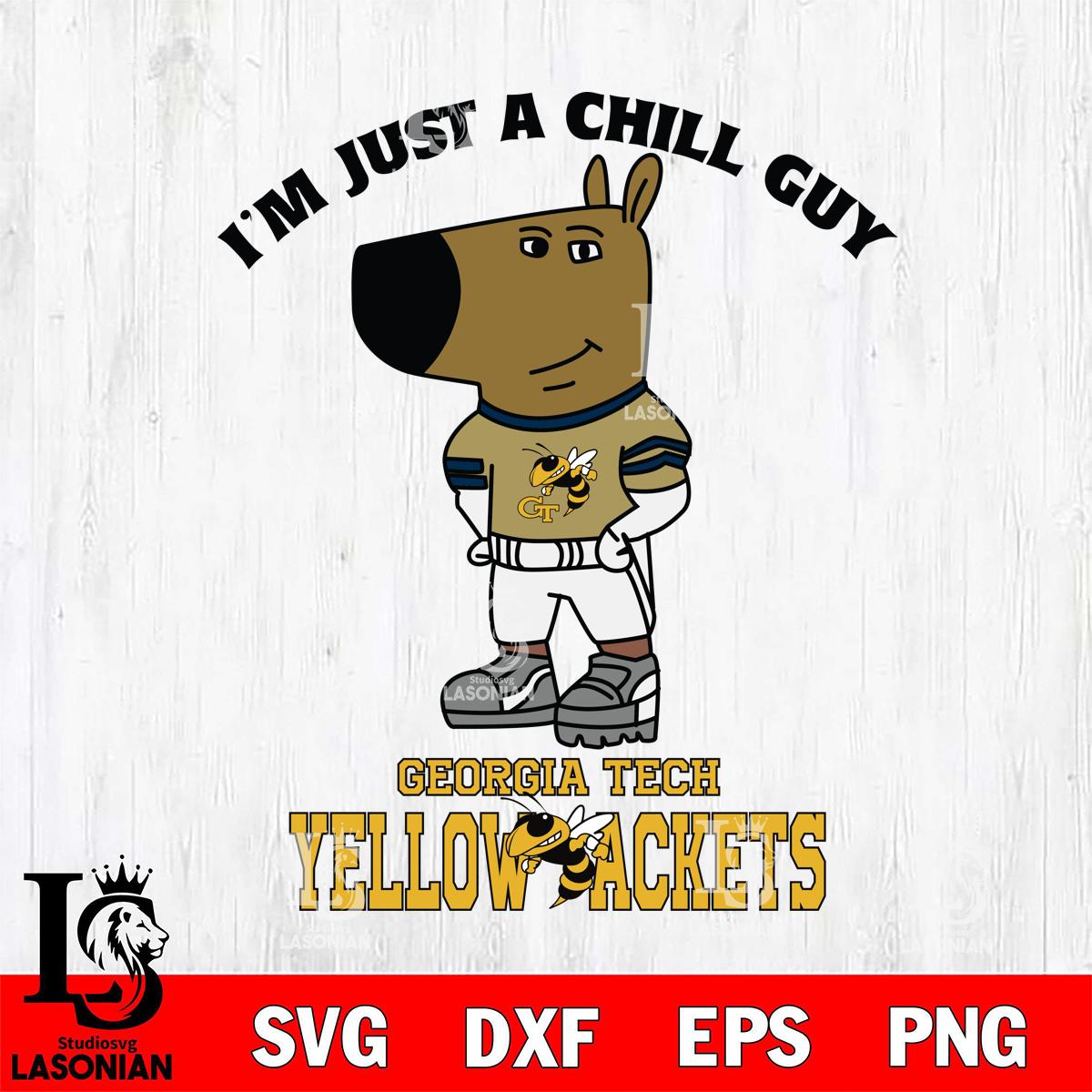 Georgia Tech Yellow Jackets I'm Just A Chill Guy Football – lasoniansvg