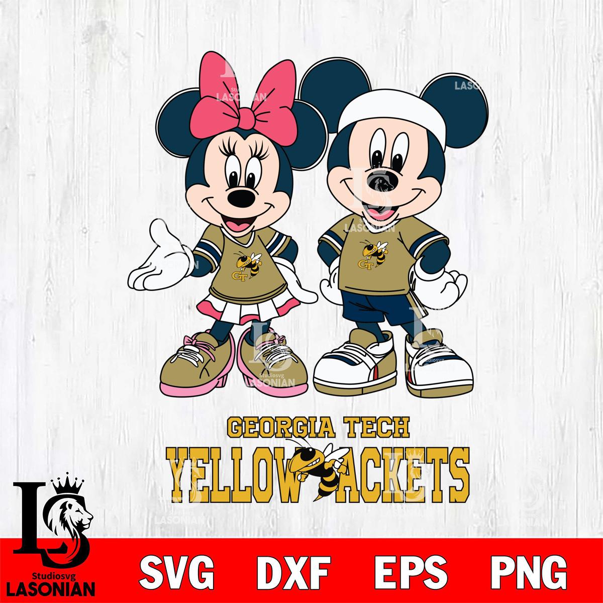 Georgia Tech Yellow Jackets Mickey And Minnie Football – lasoniansvg