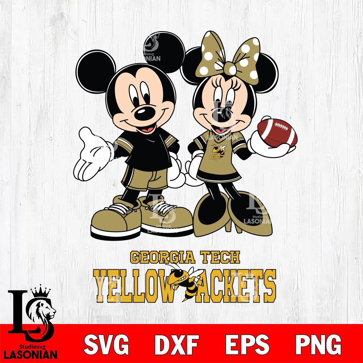 Georgia Tech Yellow Jackets Mickey Minnie Football – lasoniansvg